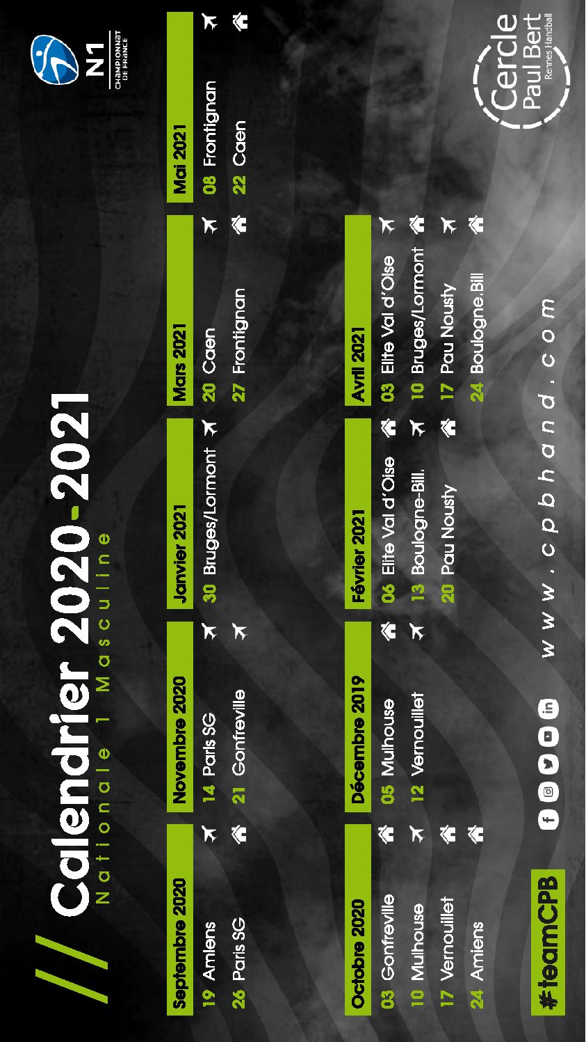 Calendrier_N1M_20-21 | JOURNAL RENNES SPORT